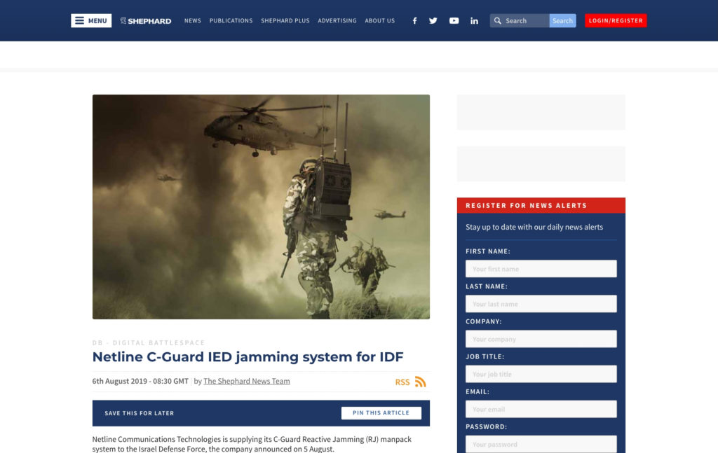 Netline C-Guard IED jamming system for IDF - Netline Communication ...