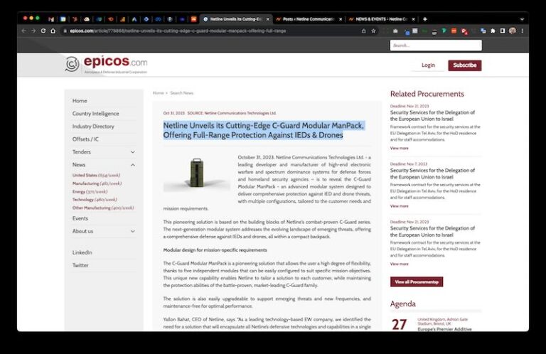 Netline Unveils its Cutting-Edge C-Guard Modular ManPack, Offering Full ...