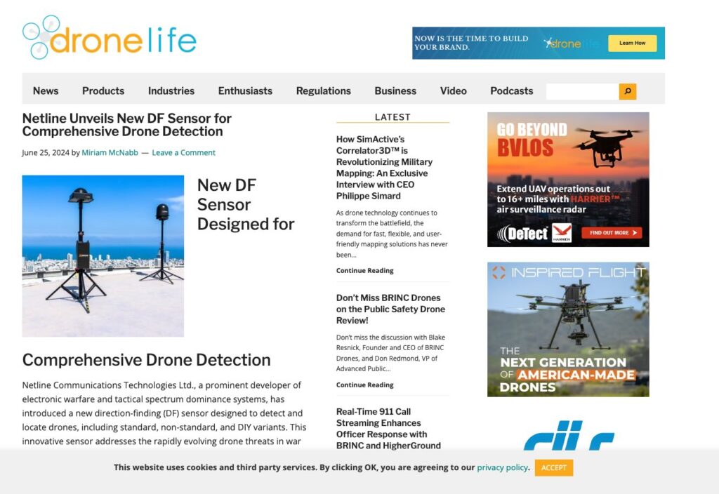 Netline Unveils New DF Sensor for Comprehensive Drone Detection - Netline Communication Technologies